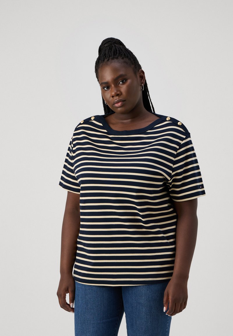 Tommy Hilfiger Curve STRIPE - T-shirts print - desert sky/country ivory/beige - Zalando.dk