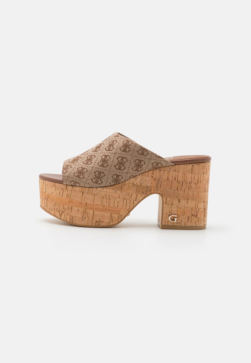 Guess YAKI - Pantolette hoch - beige/brown/beige - Zalando.ch