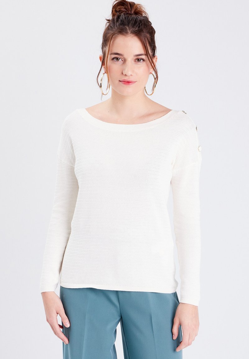 Cache Cache MIT KNÖPFEN - Jersey de punto - ecru/crema - Zalando.es