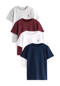 Next 4 PACK STAG EMBROIDERED SHORT SLEEVE - Pamata T-krekls - berry red ...