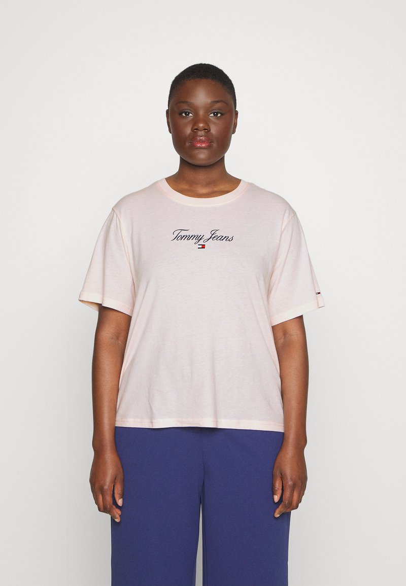 Tommy Jeans Curve ESSENTIAL LOGO - T-shirt print - faint pink/roze ...