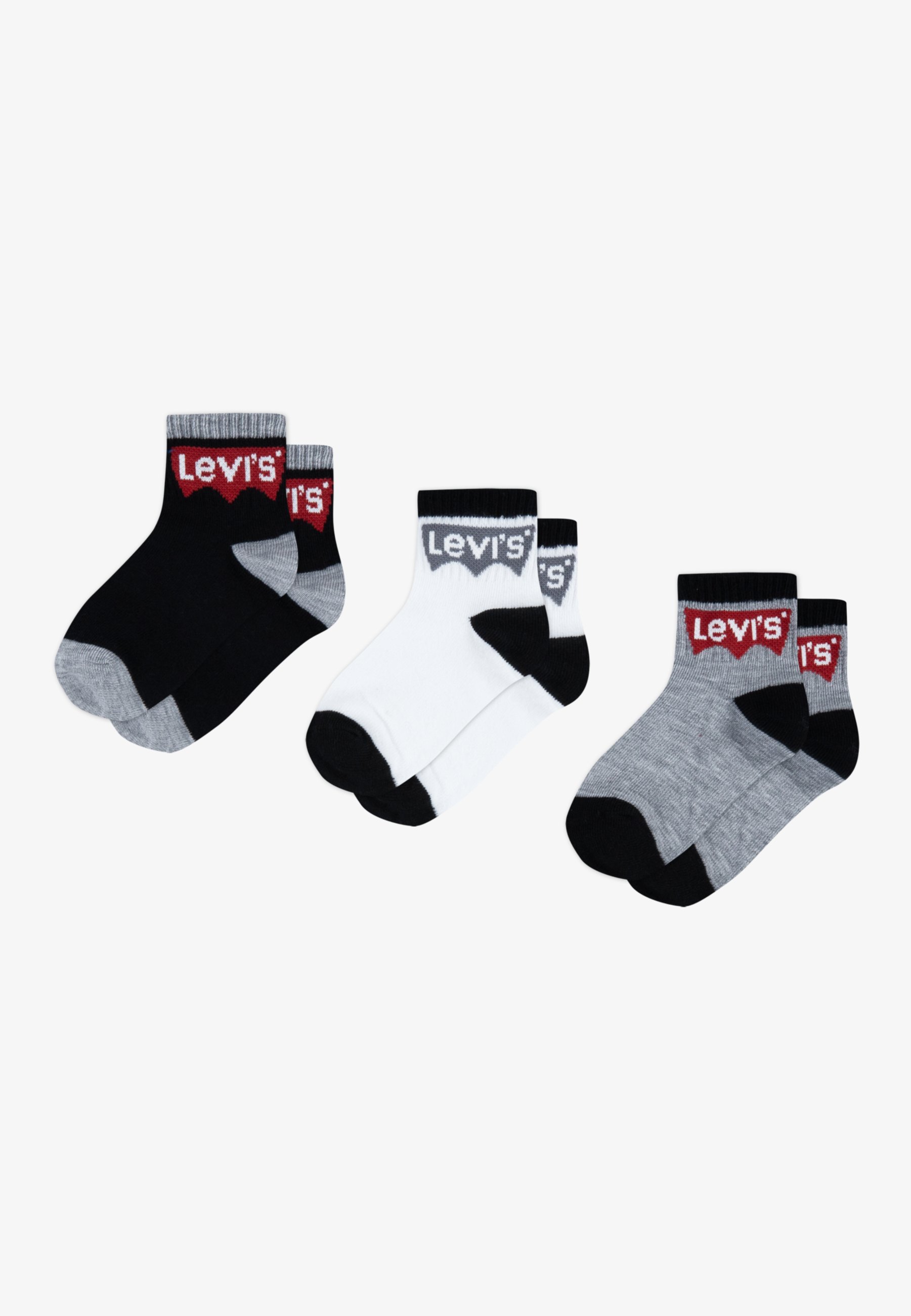 Levi's® BATWING MID CUT UNISEX 3 PACK - Socken - black/schwarz - Zalando.ch