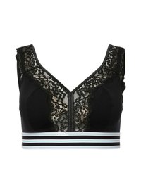 Ulla Popken STRIPE ELASTIC LACE ACCENT WIREFREE MINIMIZER BRA - Bustier ...