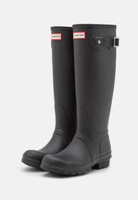 Hunter ORIGINAL WOMENS TALL TRI COLOUR LOGO BACKSTRAP BOOT ...