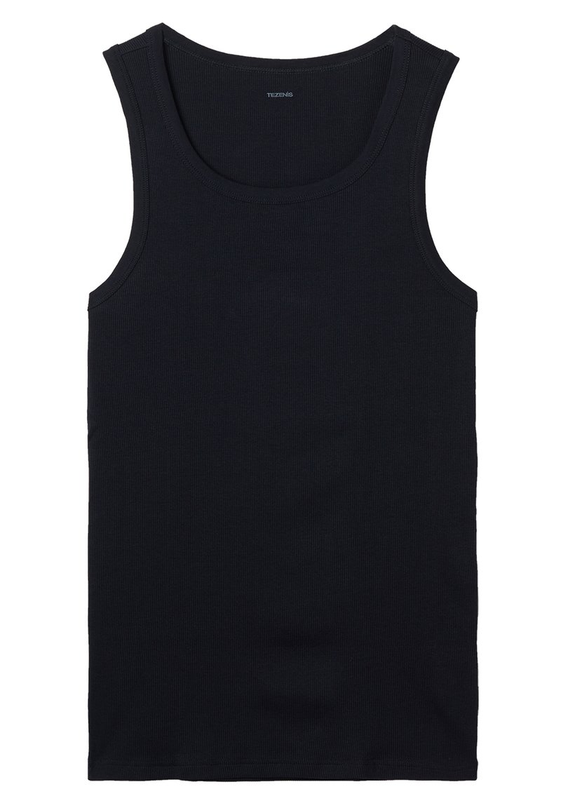 Tezenis RIBBED - Unterhemd/-shirt - schwarz deep blue/dunkelblau ...