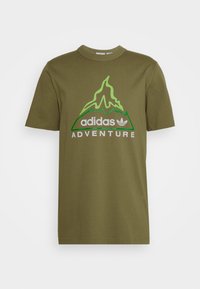 adidas Originals VOLCANO TEE - Print T-shirt - olive strata/olive ...