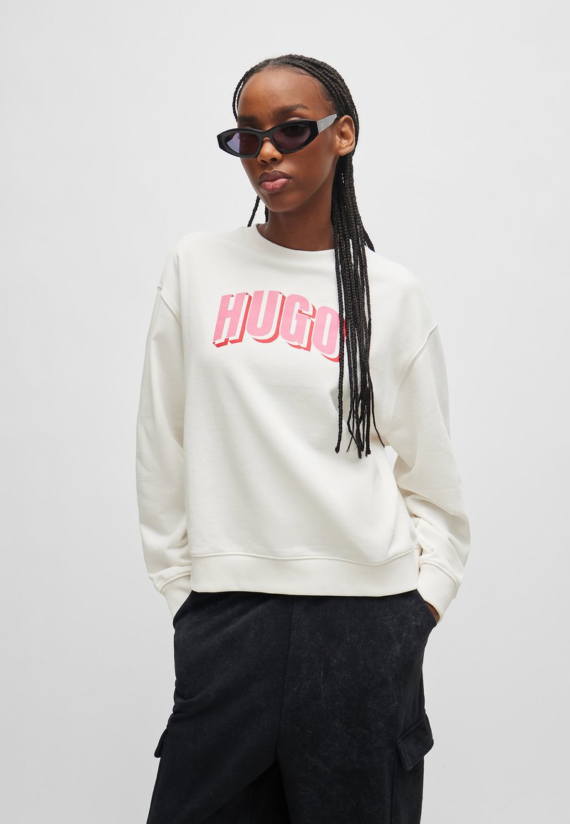 HUGO DEROXINA - Sweatshirt - natural/off-white - Zalando