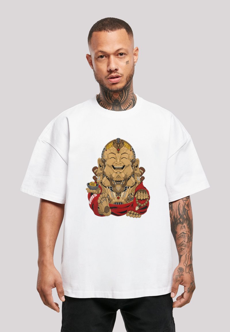 F4NT4STIC HAPPY CYBER BUDDHA CYBERPUNK STYLES - T-Shirt print - white ...