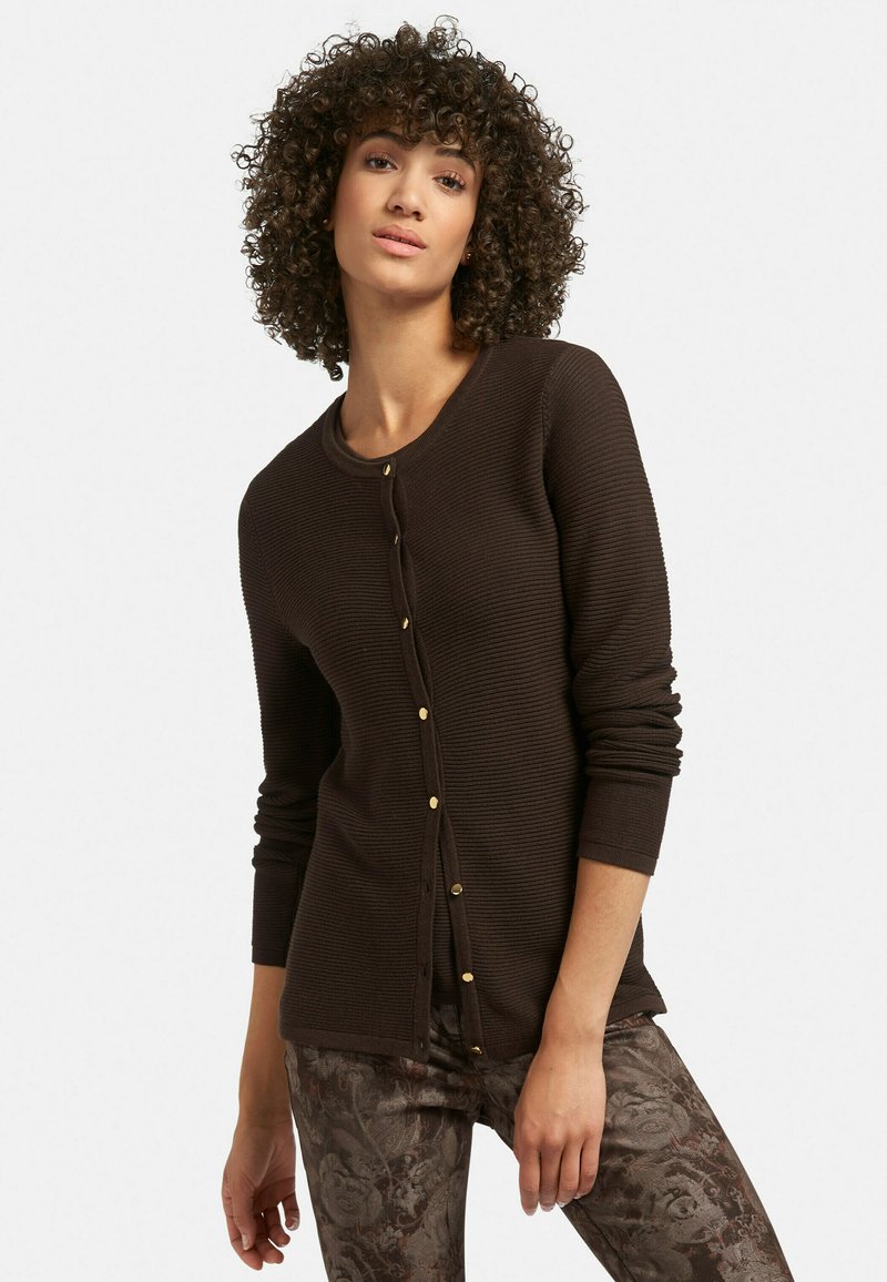 PETER HAHN TWINSET MIT 1/2-ARM-PULLOVER - Cardigan - mokka/brown - Zalando