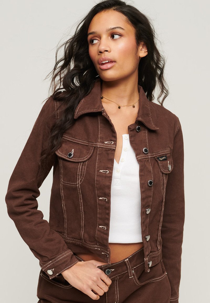 Superdry WORKWEAR CROPPED - Cowboyjakker - pinecone brown/brun - Zalando.dk