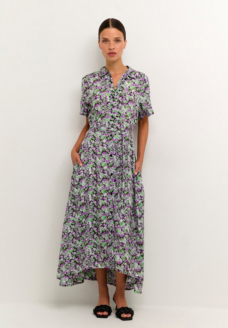 Kaffe KALORAINA - Blusenkleid - green purple flower/grün - Zalando.ch