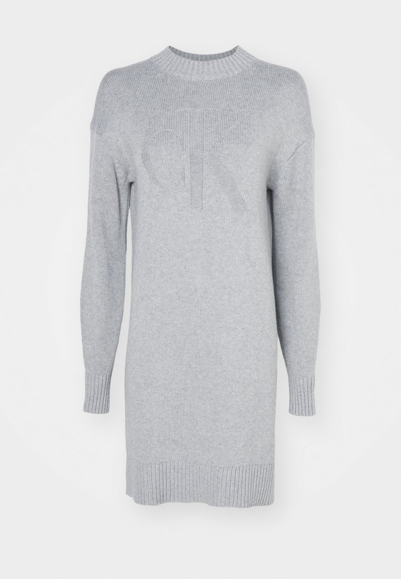 Calvin Klein Jeans INTARSIA LOOSE DRESS - Strickkleid - grey heather ...