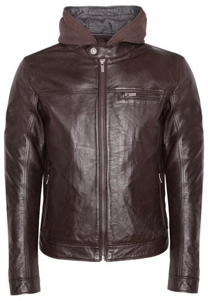 Lee Cooper BASILE - Veste en cuir - black/noir - ZALANDO.FR