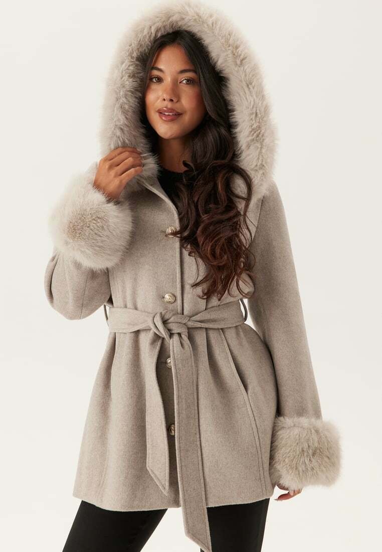 Bubbleroom HOODED - Halflange jas - tan - Zalando.nl