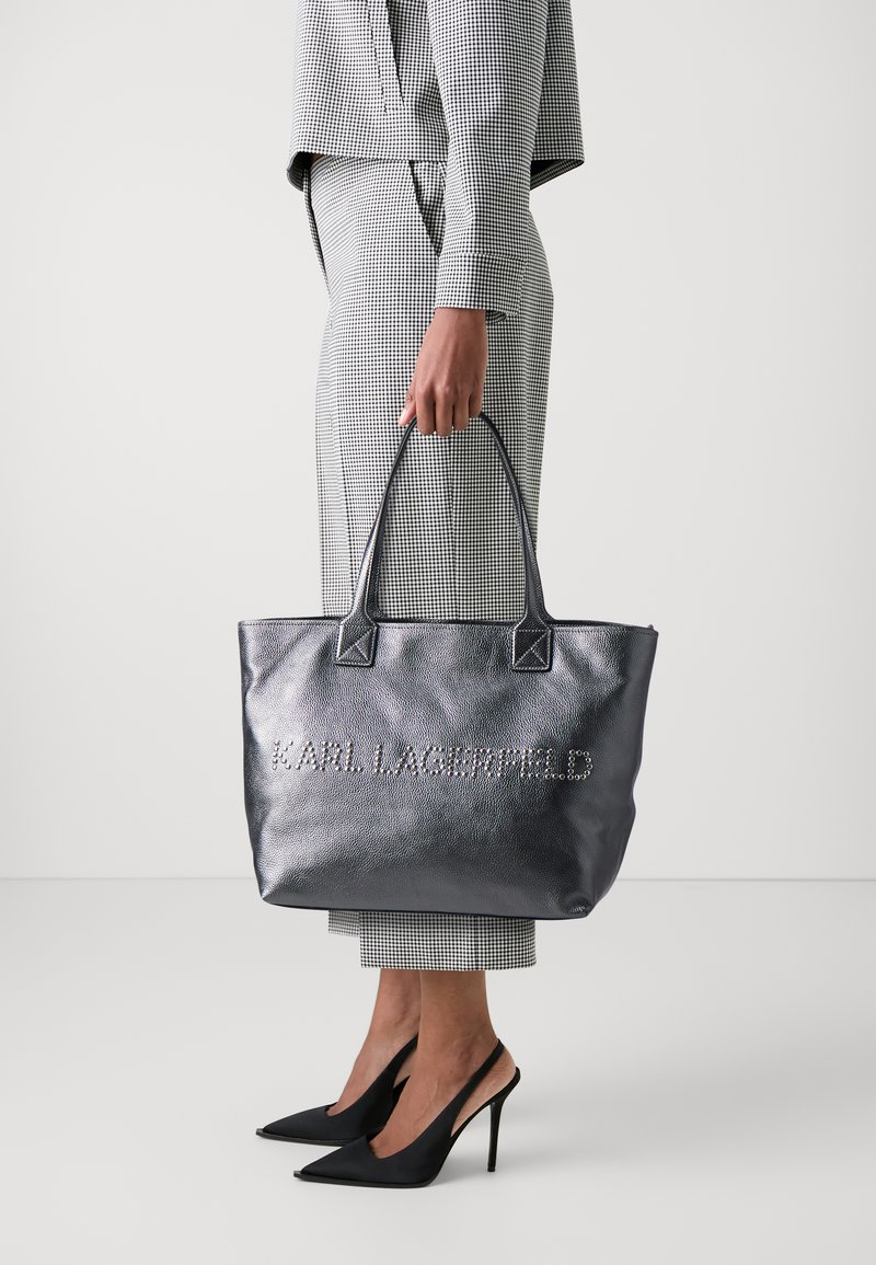 KARL LAGERFELD K/MARCHÉ TOTE - Geantă de pânză - carbon black/negru ...