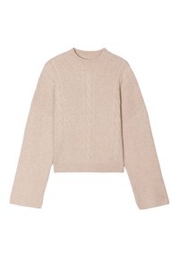 Cache Cache MIT STEHKRAGEN ZOPFMUSTER - Jersey de punto - beige ...