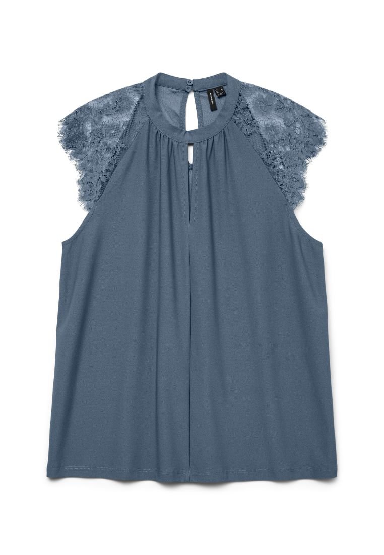 Vero Moda MILLA TEE - Top - china blue/blau - Zalando