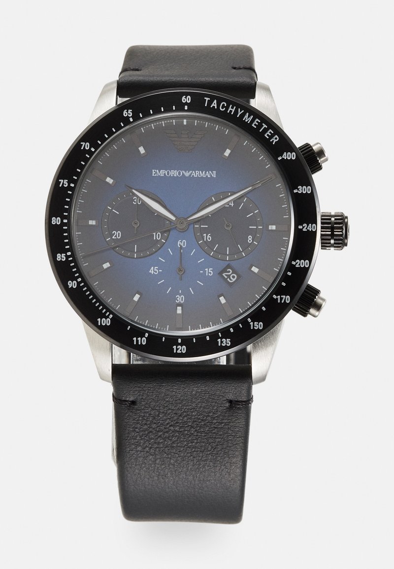 Emporio Armani Chronograph watch - silver-coloured/black - Zalando.ie