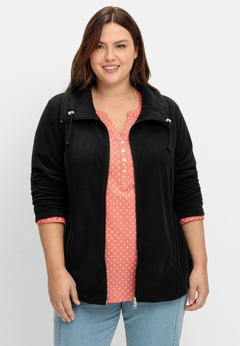 Sheego Fleece jacket - schwarz/black - Zalando.de