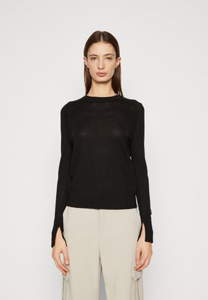 Guess LS RN DIANE TRIANGLE LOGO SWTR - Stickad tröja - jet black/svart ...