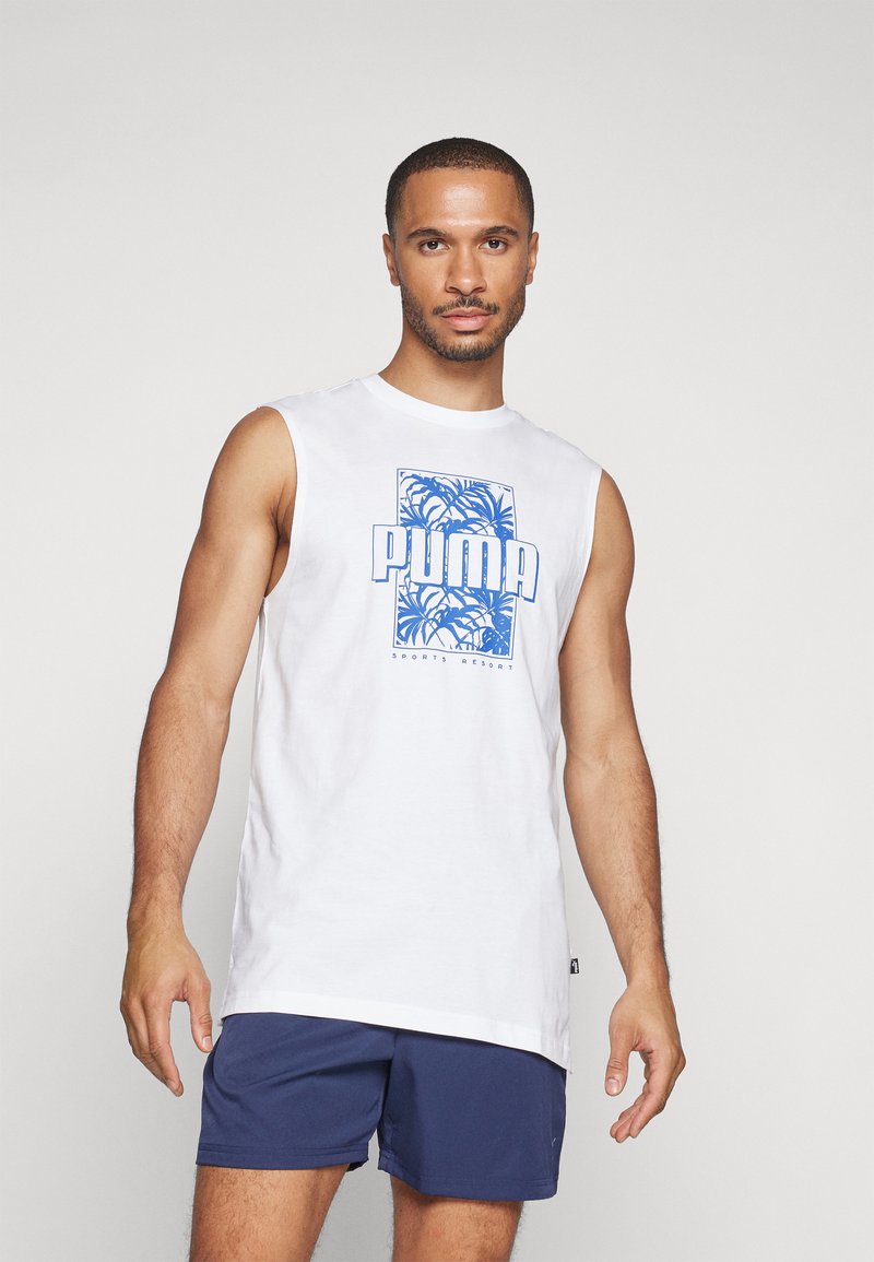 Puma PALM RESORT SLEEVELESS TEE - Top - white/blanco - Zalando.es