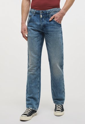Mustang OREGON - Jean droit - light scratched used/denim bleu gris ...