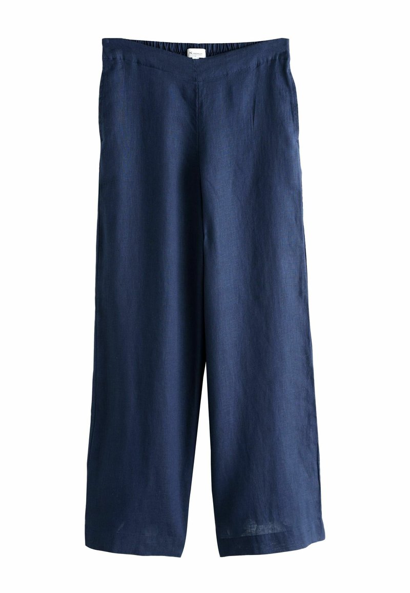 Next PREMIUM WIDE LEG - Trousers - navy/blue - Zalando