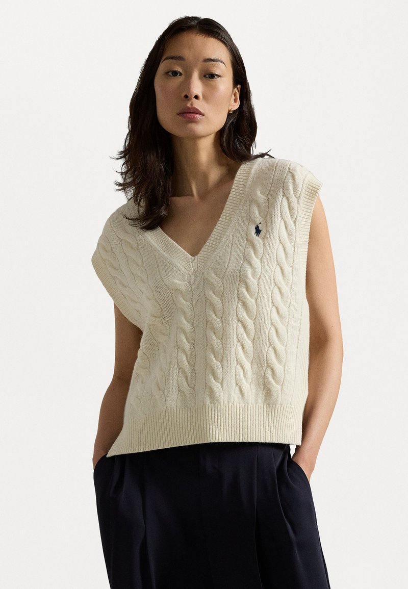Polo Ralph Lauren CABLE-KNIT CASHMERE JUMPER WAISTCOAT - Džemper ...