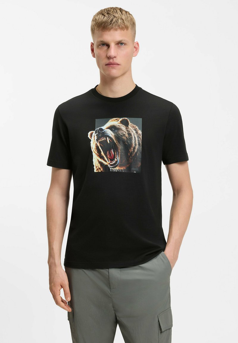 BOSS DOBERMANN - Print T-shirt - black two/black - Zalando