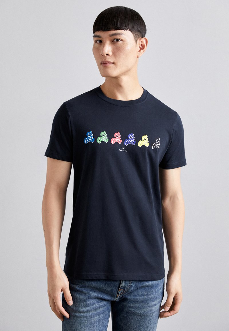 PS Paul Smith MENS SLIM FIT BIKE REPEAT - Triko s potiskem - blue/tmavě modrá - Zalando.cz