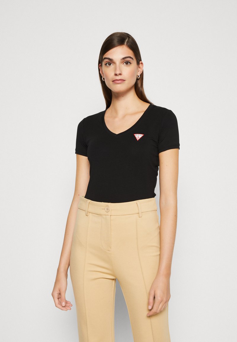 Guess MINI TRIANGLE - T-shirt basic - jet black/zwart - Zalando.be