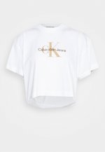 Calvin Klein Jeans ARCHIVAL MONOLOGO CROPPED TEE - T-Shirt print - bright white/weiß - Zalando.ch
