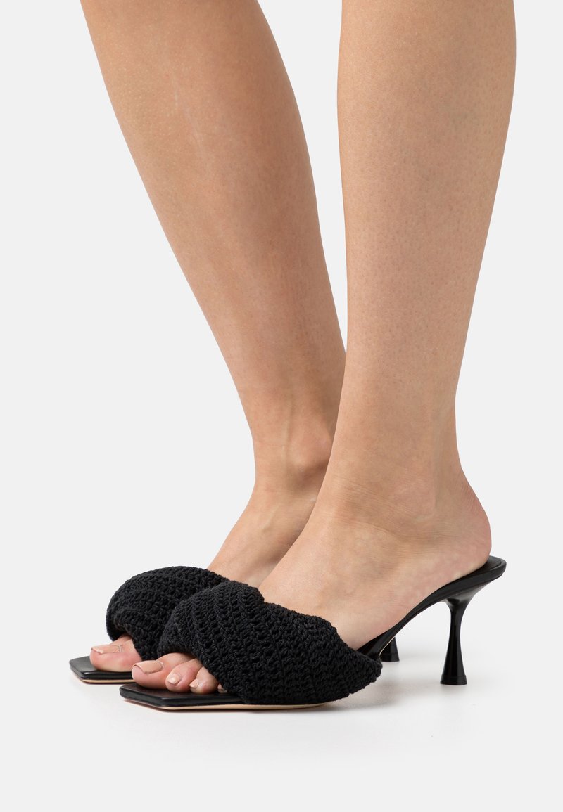 Studio Amelia TWISTED CROCHET - Mules à talons - black/noir - ZALANDO.BE