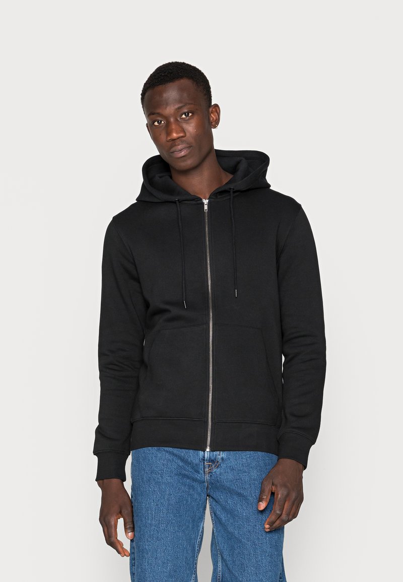 Jack And Jones Jjestar Basic Zip Hood Sweatjacke Black Schwarz