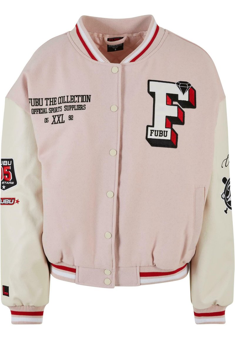 FUBU FW231-017-2 COLLEGE VARSITY - Bomber dzseki - light pink offwhite ...