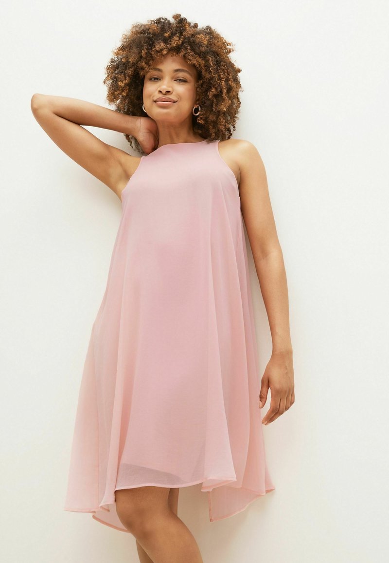 Next CHIFFON LAYERED JERSEY DRESS - Vestido ligero - pink/rosa - Zalando.es