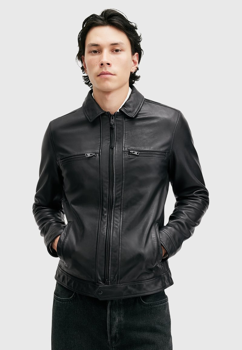 AllSaints LUCK - Lederjacke - black/schwarz - Zalando.de