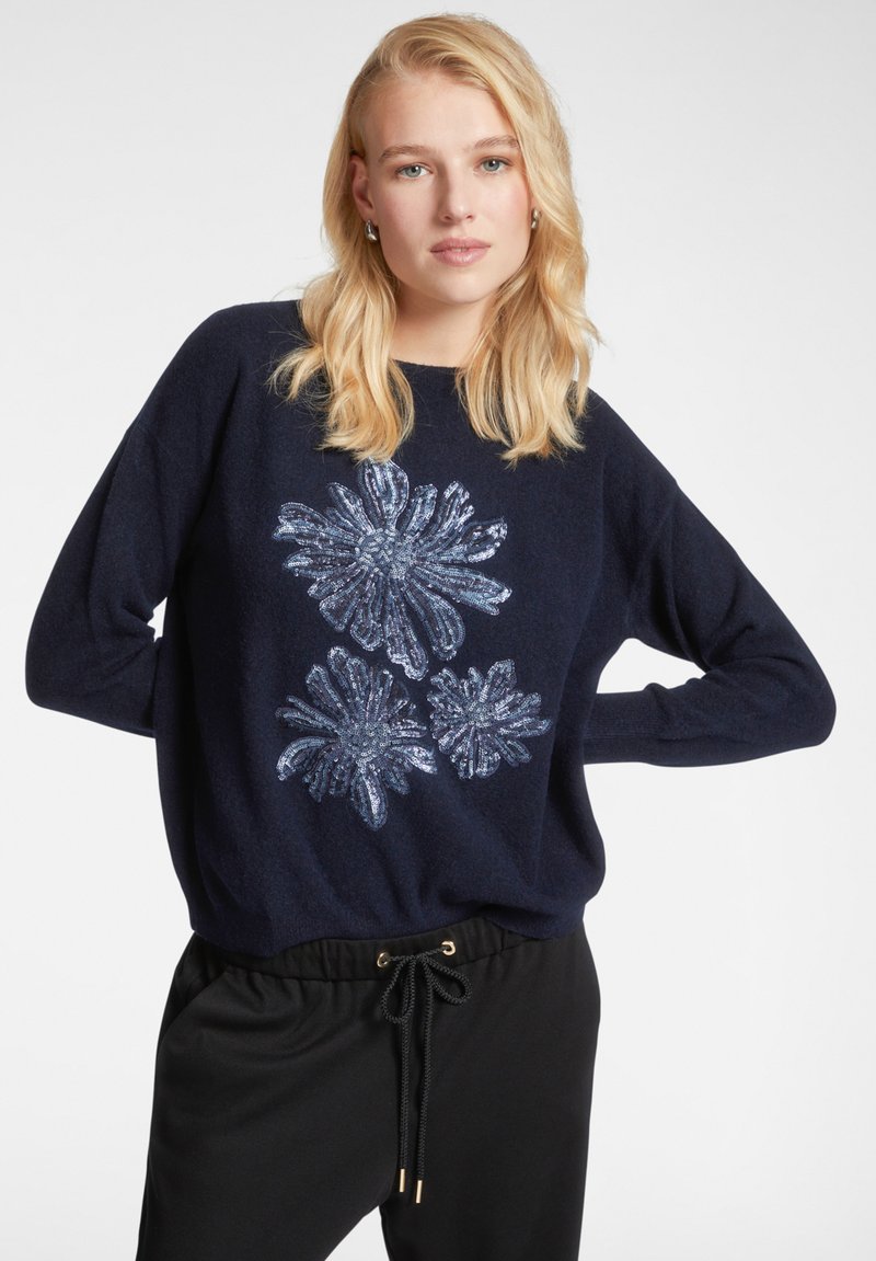 Elena Mirò CON RICAMO FLOREALE - Maglione - blu - Zalando.it