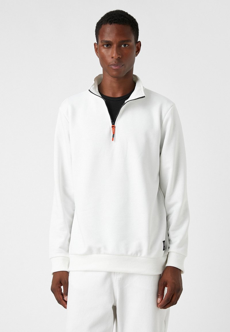 Koton STAND NECK ZIPPED - Sweatshirt - ecru/weiß - Zalando.de