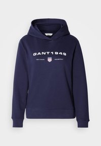 GANT GRAPHIC HOODIE - Kapucnis pulóver - evening blue/sötétkék - Zalando.hu