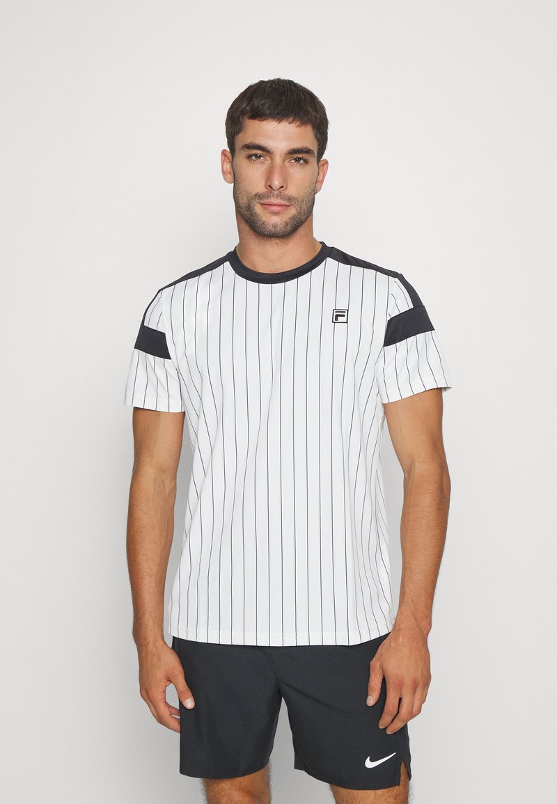Fila STRIPES JASCHA - Sport T-Shirt - white alyssum/offwhite - Zalando.de