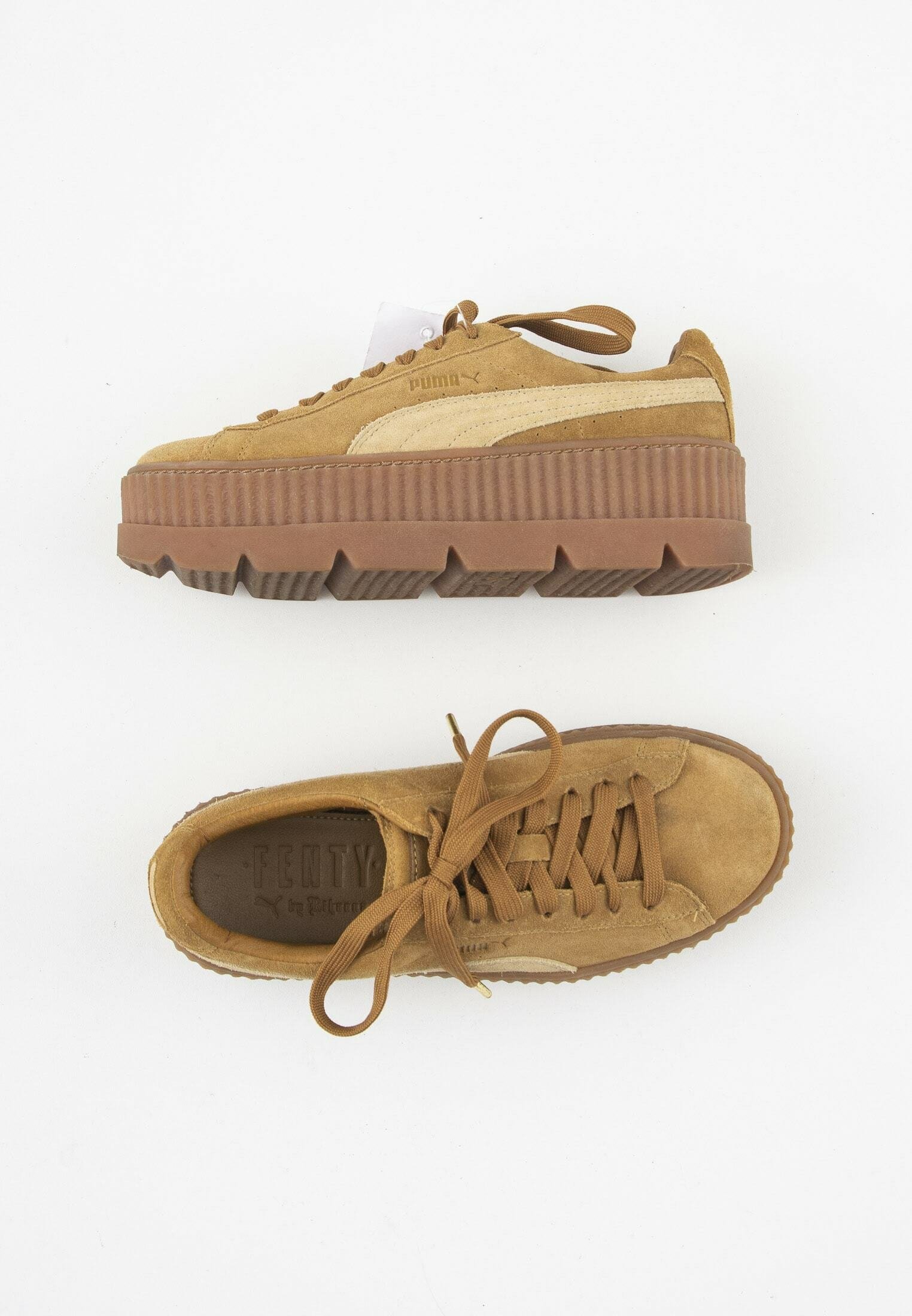 Mens Puma X Fenty By Rihanna Suede Cleated Creeper Golden Brown 366268 ...