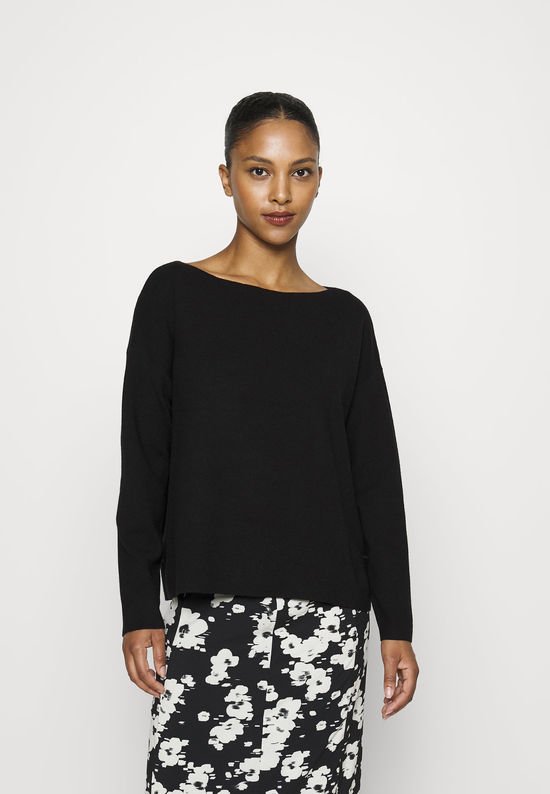 Vero Moda Petite VMNANCY BOATNECK - Strickpullover - black/schwarz - Zalando.ch