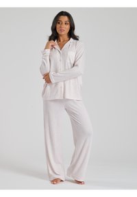 Loungeable LOUNGEABLE LADIES PYJAMAS MARL BRUSHED RIB LONG SLEEVE ...