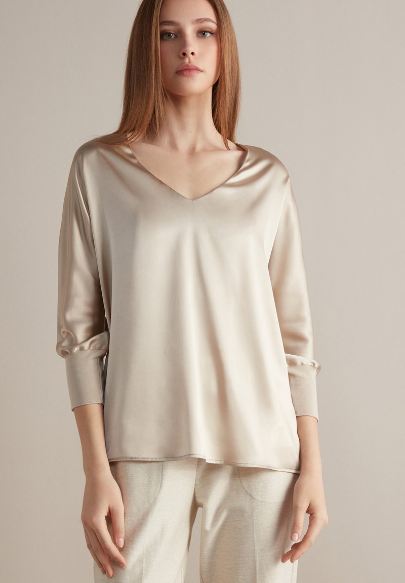 Falconeri Blouse - madreperla light/jaune clair chiné - ZALANDO.FR