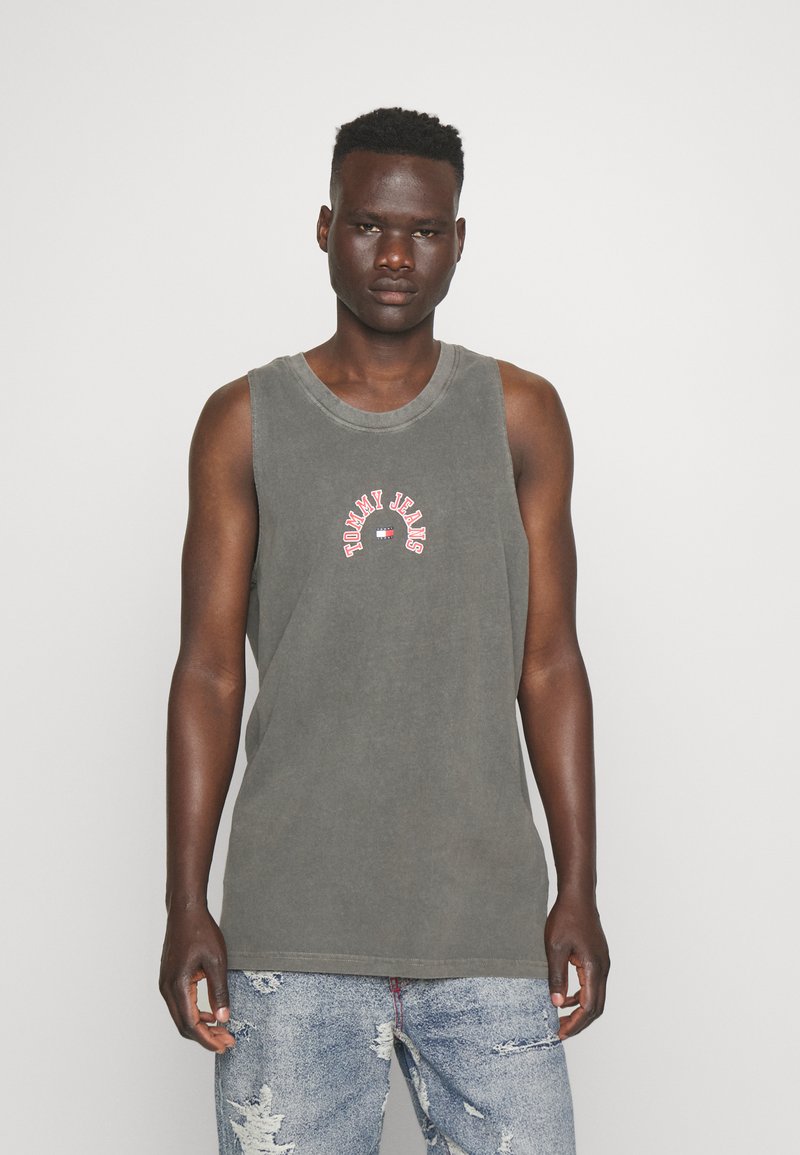 Tommy Jeans CURVED COLLEGE TANK - Top - black - Zalando.ie