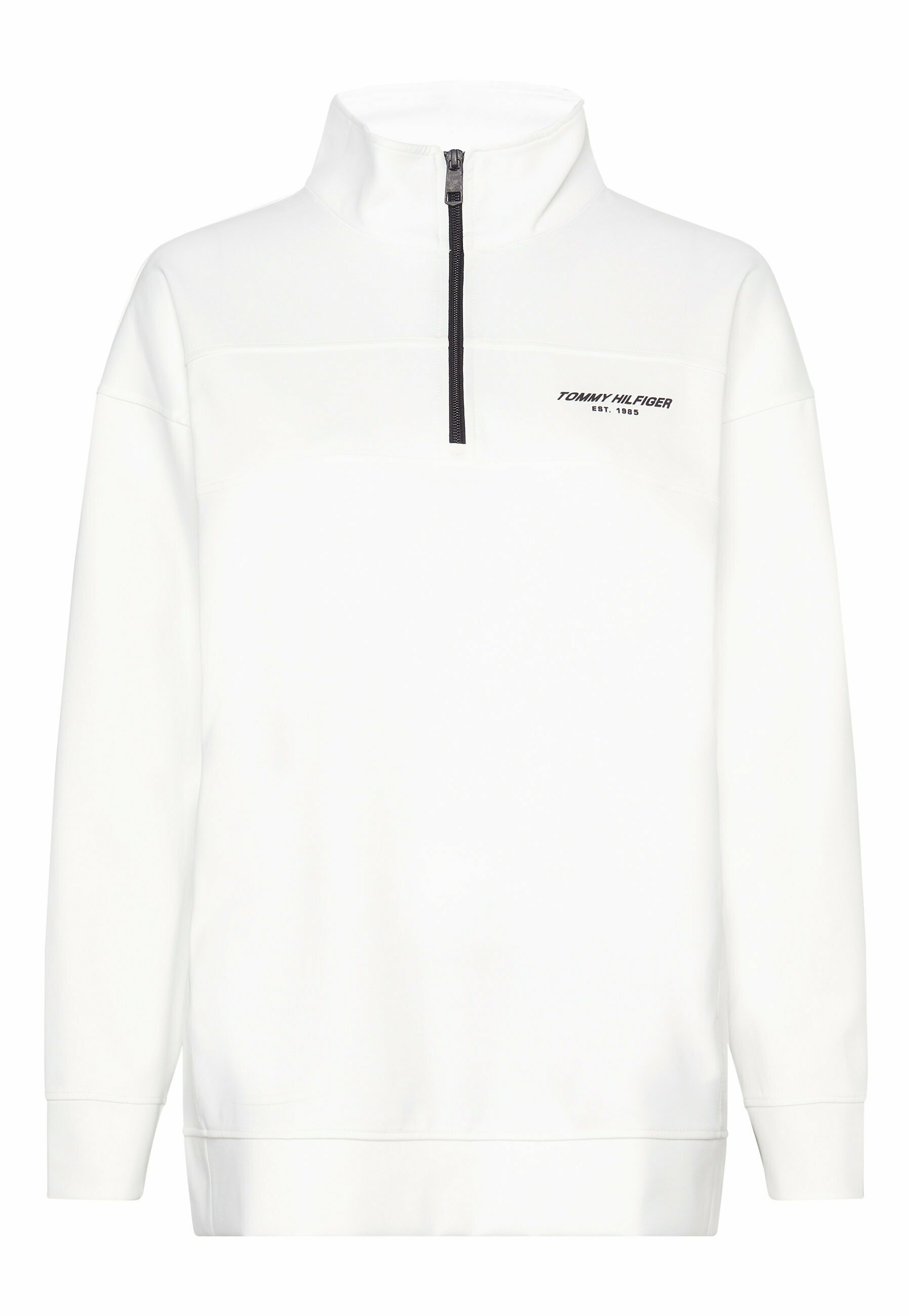 Tommy Hilfiger ESSENTIAL HALF ZIP LOGO Sweatshirt ecru beige Zalando