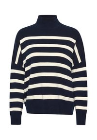 InWear TENLEY TURTLENECK - Stickad tröja - blue white/blå - Zalando.se