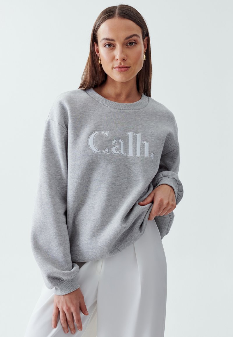 CALLI Sweatshirt - light grey white logo/grau - Zalando.de