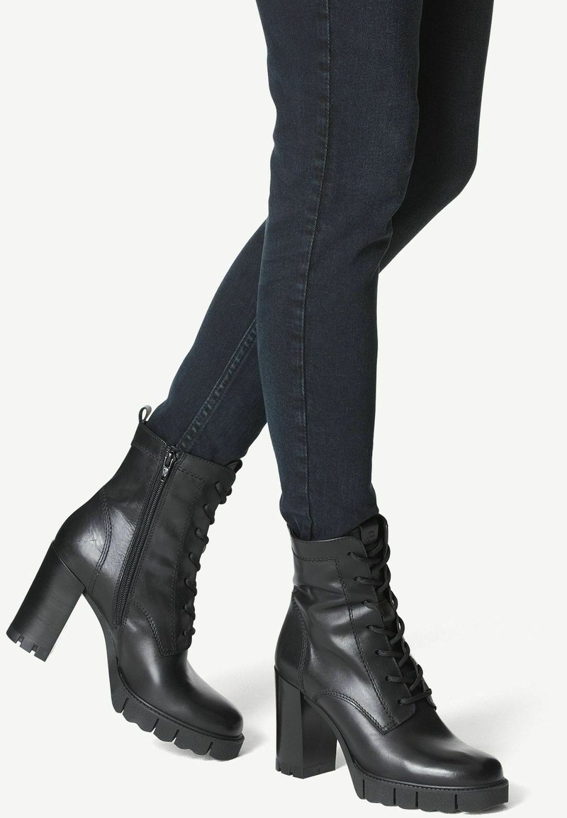 Tamaris Botine cu șireturi - black/negru - Zalando.ro